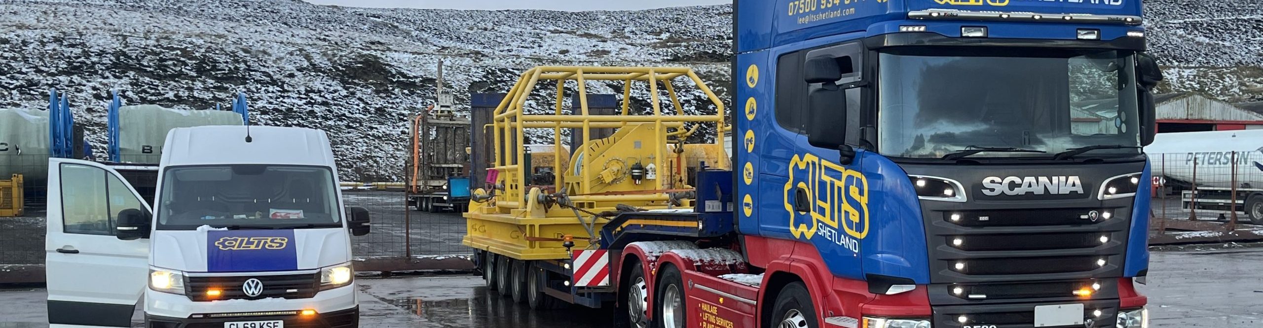 Transporting a 38 ton winch unit from Lerwick to Aberdeen - LTS Shetland